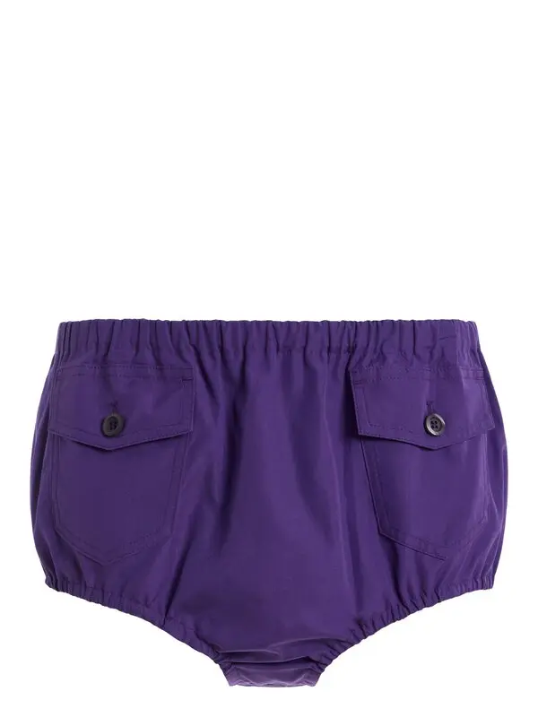 Prada Cotton Poplin Bloomer Shorts - Purple