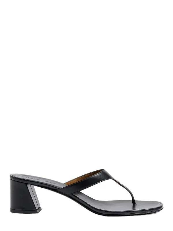 Khaite Archer Leather Sandals - Black