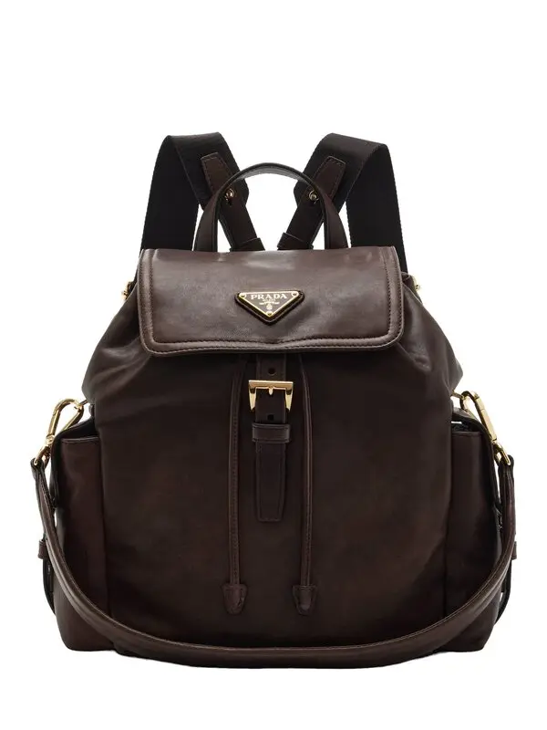 Prada Leather Backpack - Brown