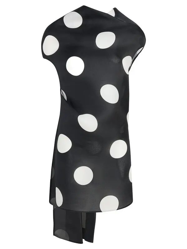 Khaite Tatia Silk Gazar Mini Dress - Black,white