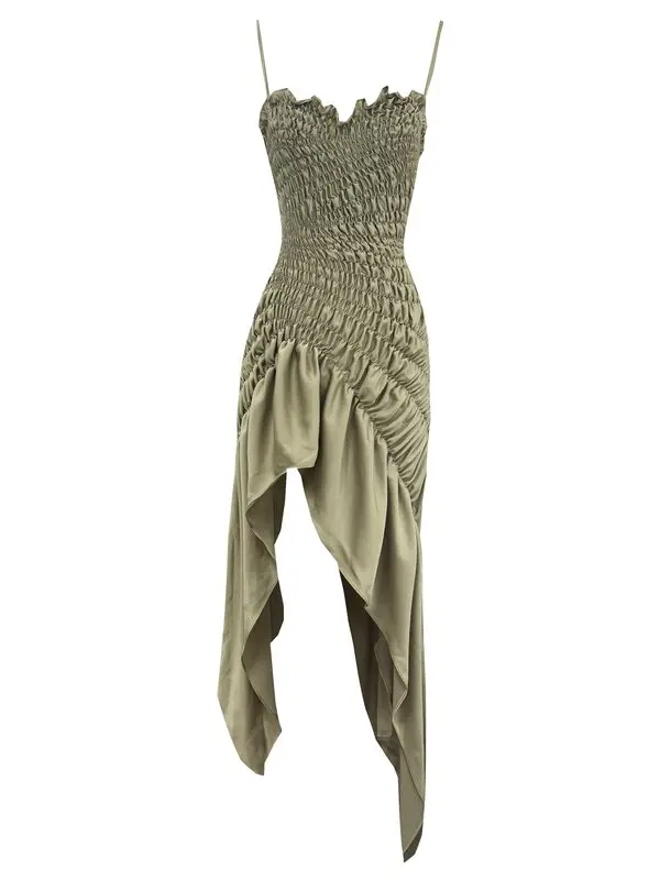 GEORGIA HARDINGE Eternal Satin Midi Dress - Khaki