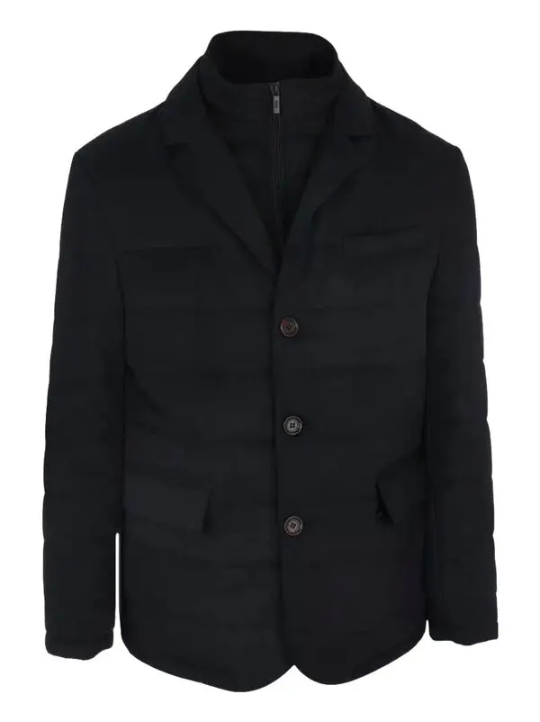 Corneliani Outdoor Button-up Padded Jacket - Blue