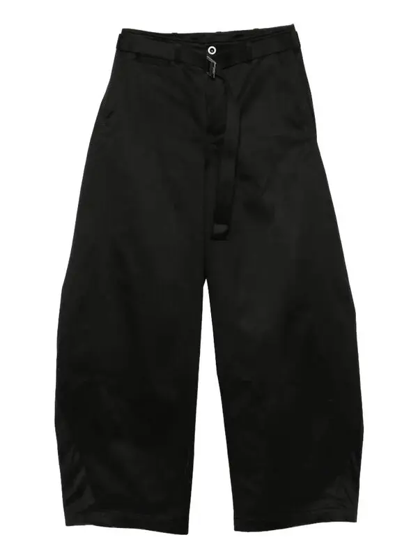 Sacai Belted Cotton Trousers - Black