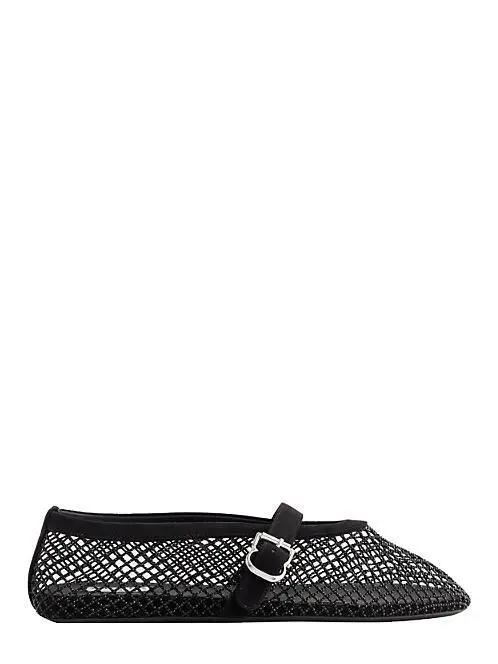 Alaïa Ballerina Mesh And Suede Ballet Flats - Black