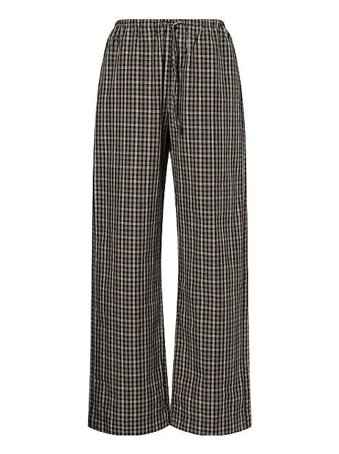 ROHE FRAMES Checked Cotton Trousers - Black Brown Check