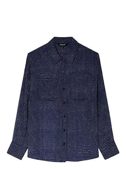 Whistles Grid-pattern Semi-sheer Woven Shirt - Blue