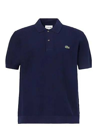 Lacoste Regular-fit Logo-patch Cotton Polo Shirt - Navy