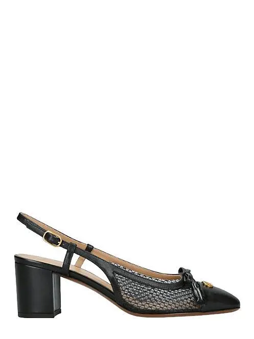 Valentino Garavani Valet Du Roi 60 Mesh And Leather Slingbacks - Black