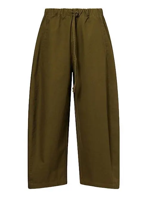 ENTIRE STUDIOS Wide-leg Cotton Trousers - Pine
