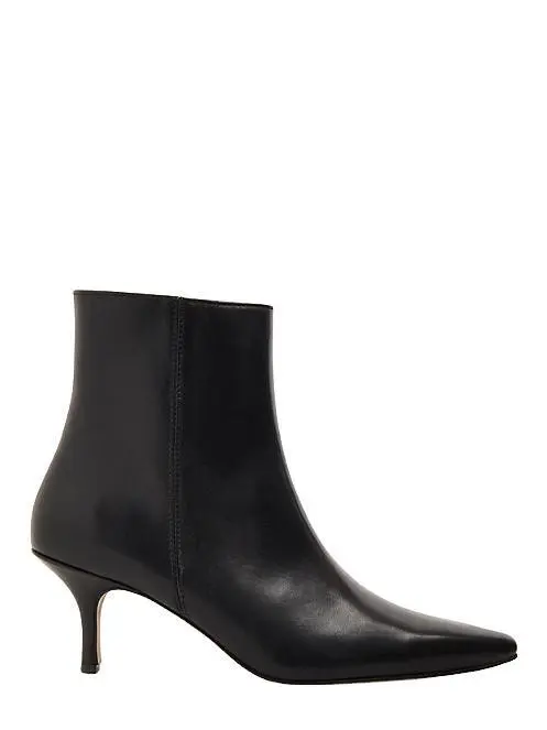 Whistles Pointed-toe Leather Heeled Ankle Boots - Black