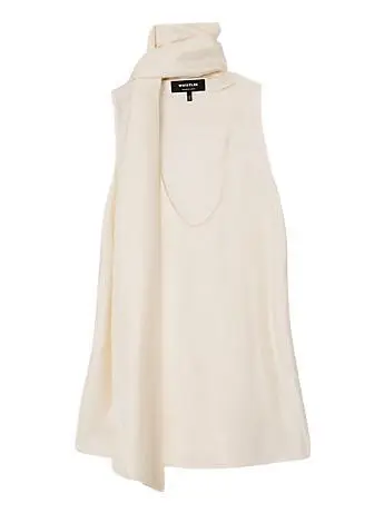Whistles Sleeveless Silk Scarf Top - Cream