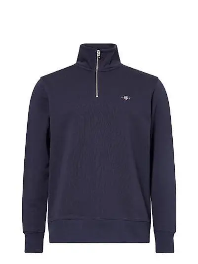 Gant Shield Embroidered Logo Cotton-blend Sweatshirt - Evening Blue