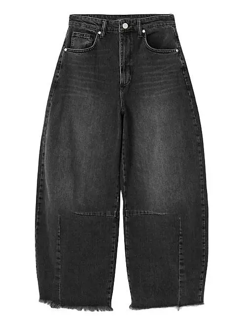 ALLSAINTS Payton Barrel-leg High-rise Stretch-denim Jeans - Washed Black