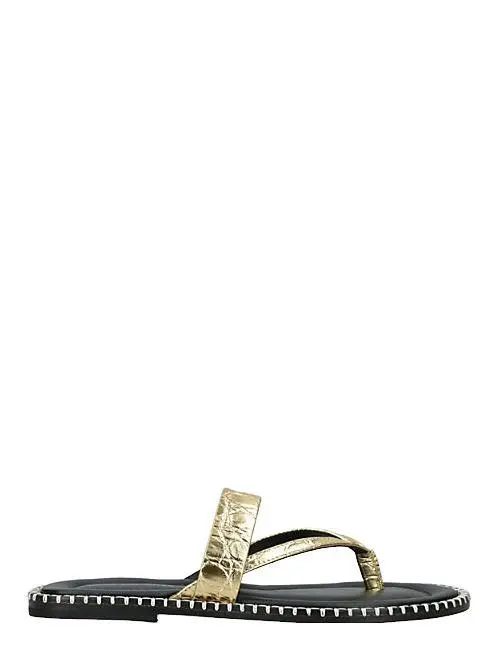 Dries Van Noten Studded Split-toe Leather Sandals - Gold