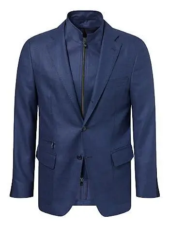 Corneliani Elbow-patch Silk-and-wool Jacket - Navy Blue