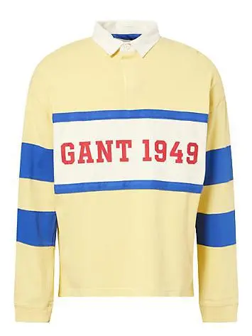 Gant Logo-print Rugby Cotton Polo Shirt - Light Mustard Yellow