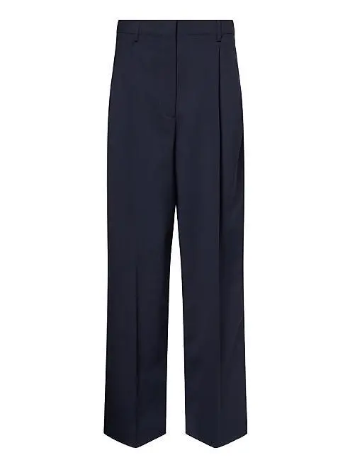 Miu Miu Tailored Straight-leg Wool-blend Trousers - Bleu