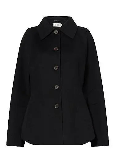ROHE FRAMES Sculptural Wool Jacket - Black