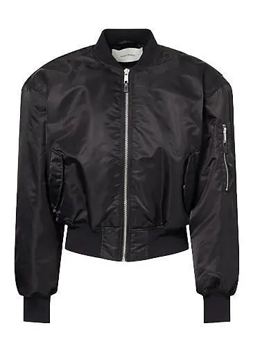 ENTIRE STUDIOS Cropped Nylon Bomber Jacket - Oil