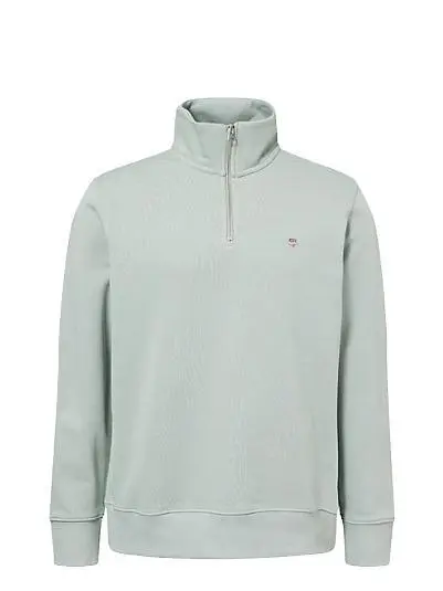 Gant Shield Embroidered-logo Cotton-blend Sweatshirt - Ceramic Grey
