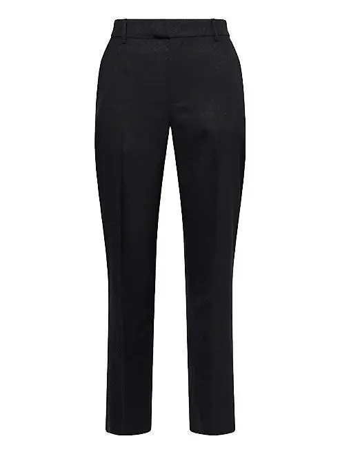 Casablanca Monogram Wool-blend Tailored Trousers - Black