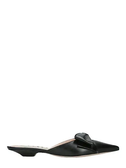 Valentino Garavani Bowow Leather Mules - Black
