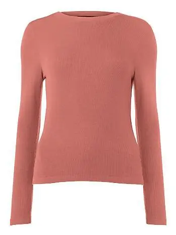 Whistles Essential Ribbed Jersey Top - Pink