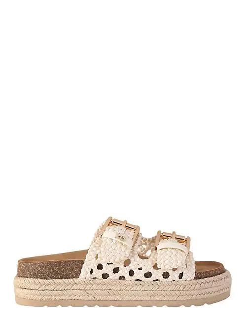 Kurt Geiger Raquel Woven Sandals - Cream