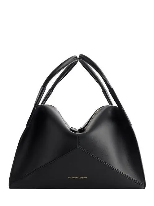 Victoria Beckham Plié Leather Shoulder Bag - Black