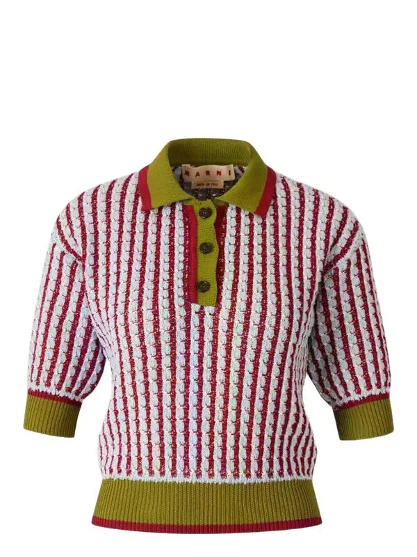 Marni Cropped Polo Shirt - Red