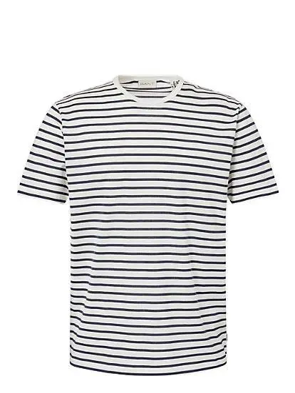 Gant Regular-fit Striped Cotton T-shirt Xxl - Eggshell