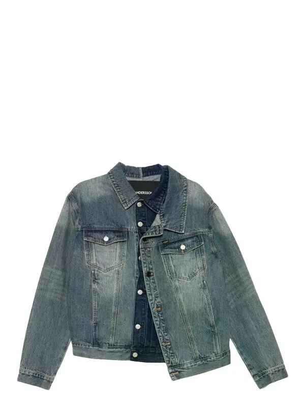 Andersson Bell Asymmetric Layered Denim Jacket - Blue