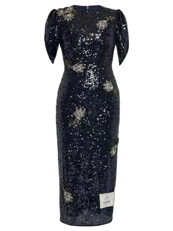 Erdem Sequined Midi Dress - Blue