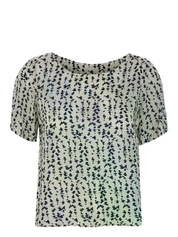 KAOS Printed Round-neck Blouse - Neutrals