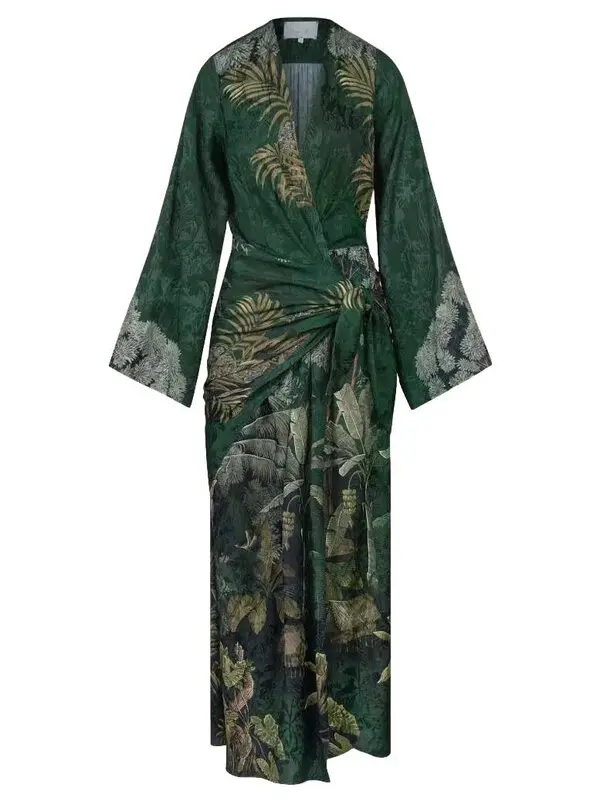 Johanna Ortiz Floral-jacquard Midi Dress - Green