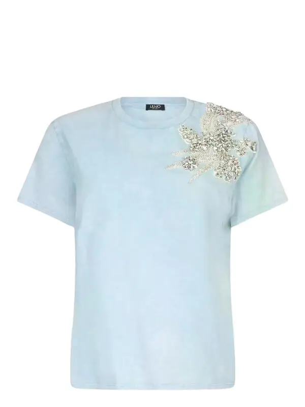 Liu Jo Embellished Cotton T-shirt - Blue