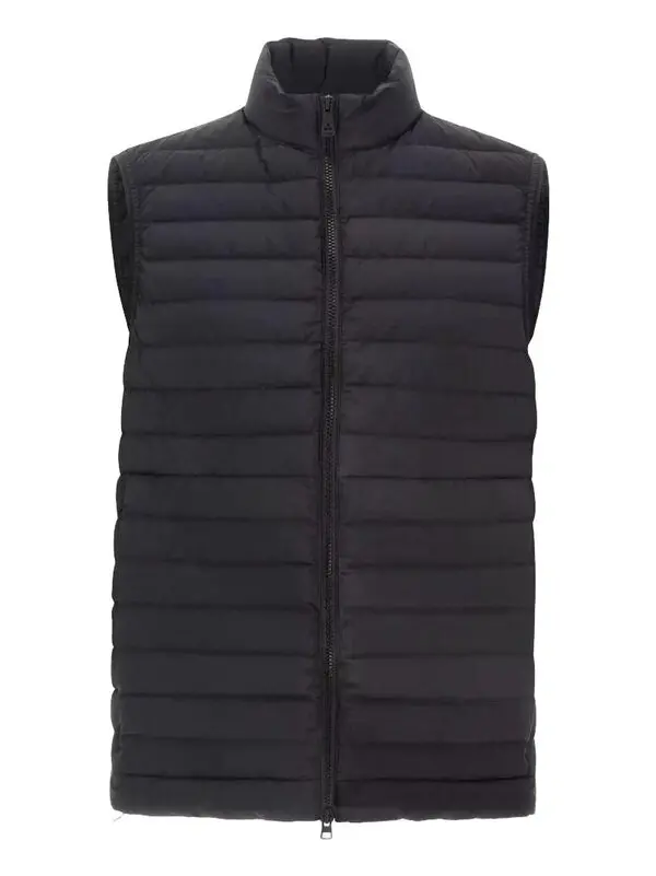 Peuterey Quilted Stand Collar Vest - Black