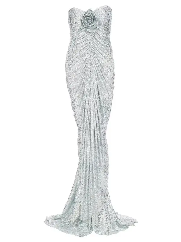ANA RADU Starlume Strapless Dress - Silver