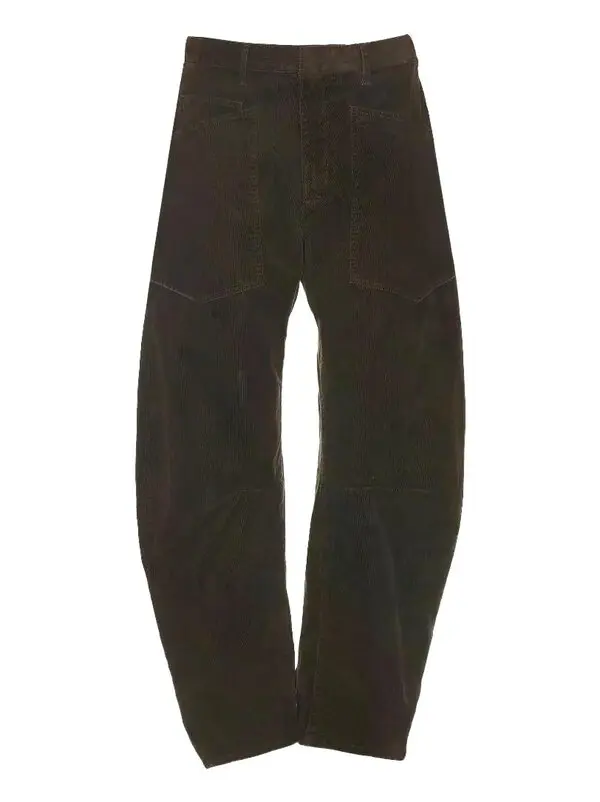 NILI LOTAN Corduroy-effect Trousers - Brown