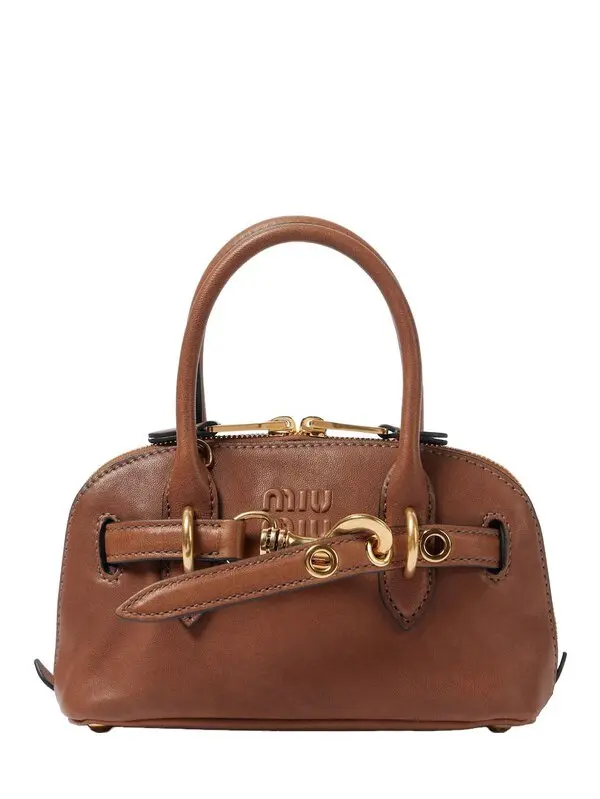Miu Miu Aventure Mini Leather Tote - Brown