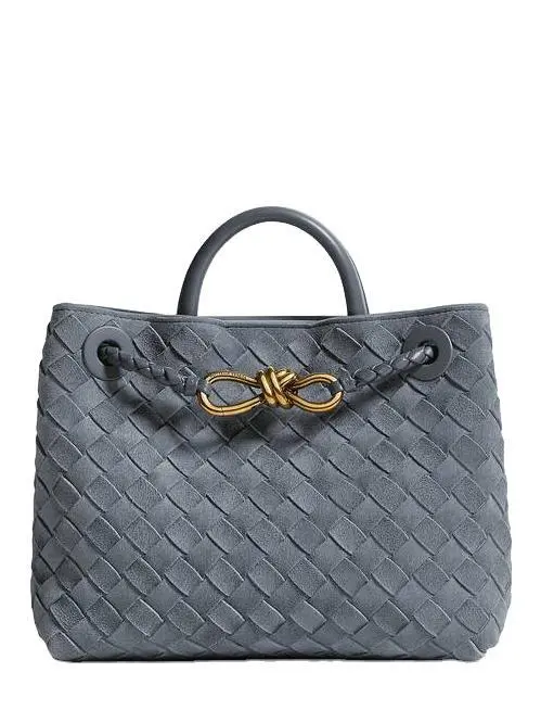 BOTTEGA  VENETA Intrecciato Leather Andiamo Bag - Cloudy Indigo/gravel