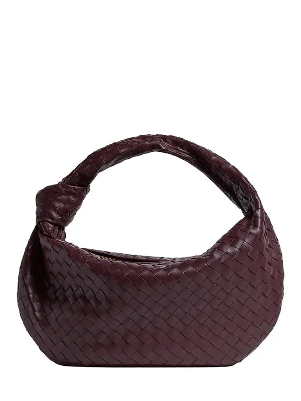 Bottega Veneta Intrecciato Leather Jodie Shoulder Bag - Deep Mahogany