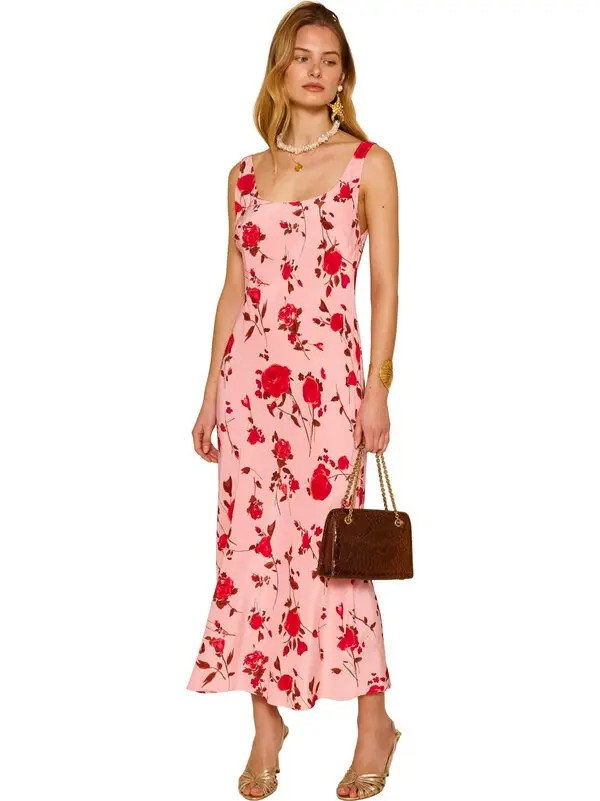 Rixo Bondi Claudia Rose Midi Dress - Pink
