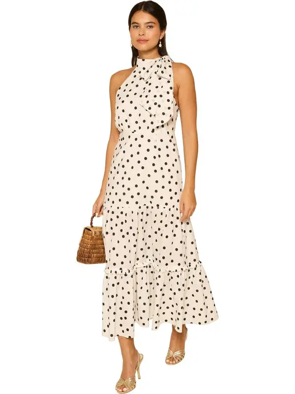 Rixo Eleanor Bohemia Spot Dress - White