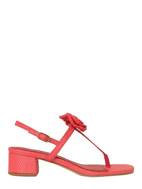 Rixo Kasey Raffia Sandal - Red
