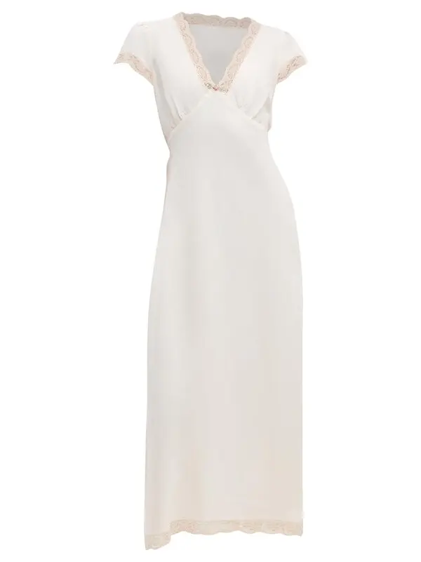 Rixo Clarice Regular Midi Dress - Cream