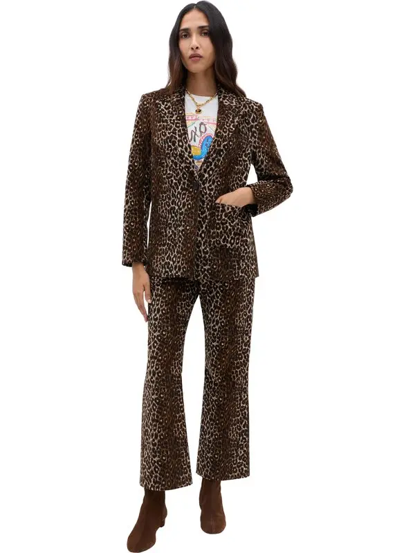 Rixo Xander Corduroy Leopard Jacket - Brown