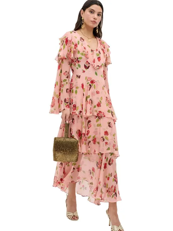 Rixo Floral Loralyn Dress - Pink