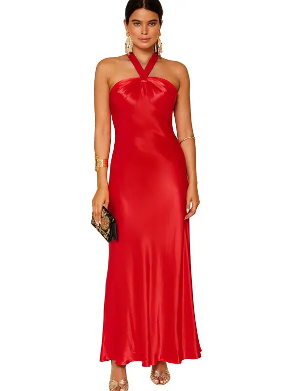 Rixo Losanna Maxi Dress - Red