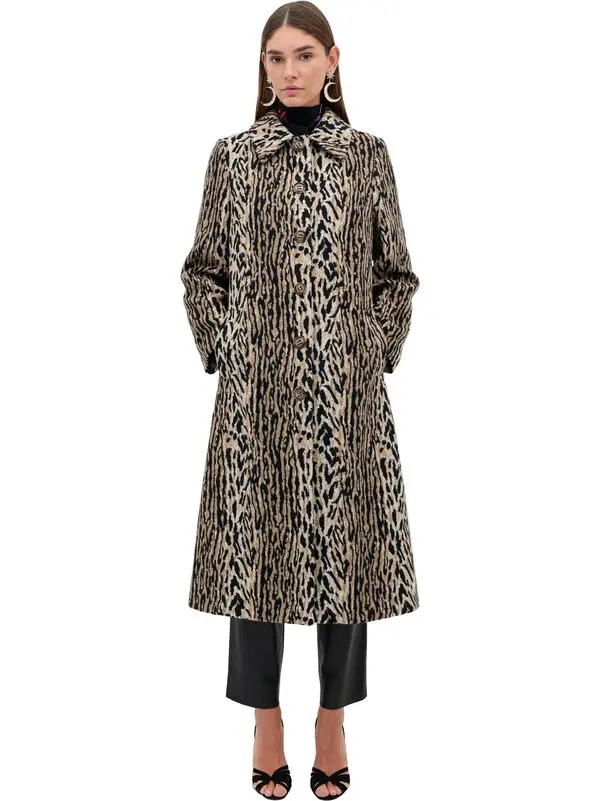 Rixo Milly Bohemia Leopard Leopard Coat Regular - Brown